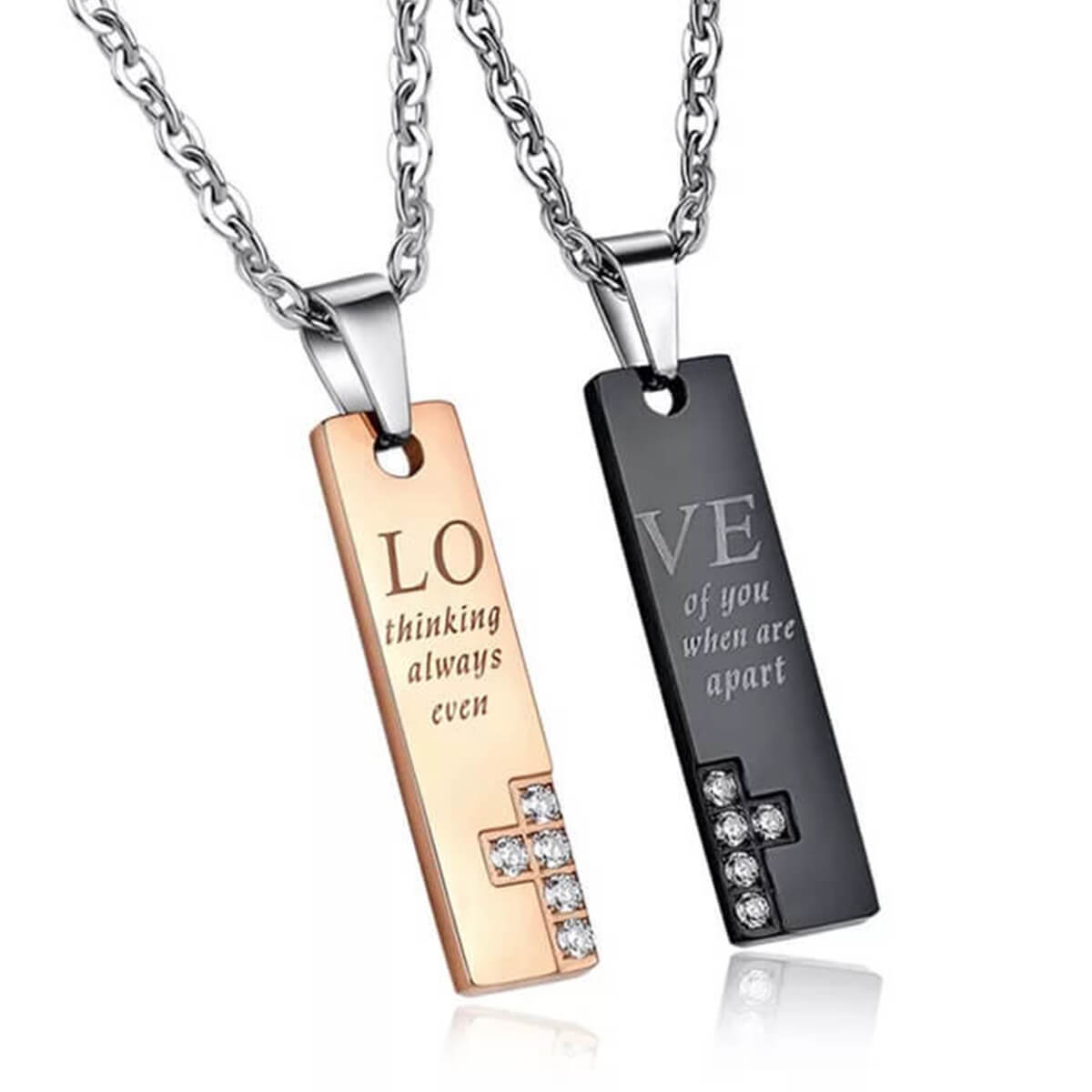 Colar de Casal Banhado Ouro18k com detalhe Zirconias - 2 colares