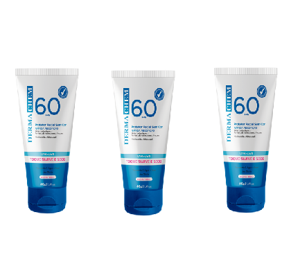 Kit c/3 Un - Protetor Solar Facial FPS 60 - Derma Chem