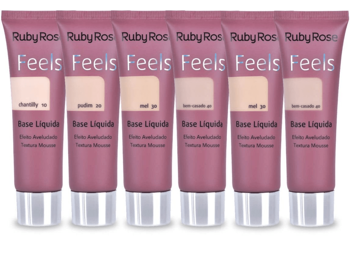 Kit c/6 Bases Feels Grupo 1 - HB8053 - Ruby Rose A base da linha Feels proporciona cobertura ...