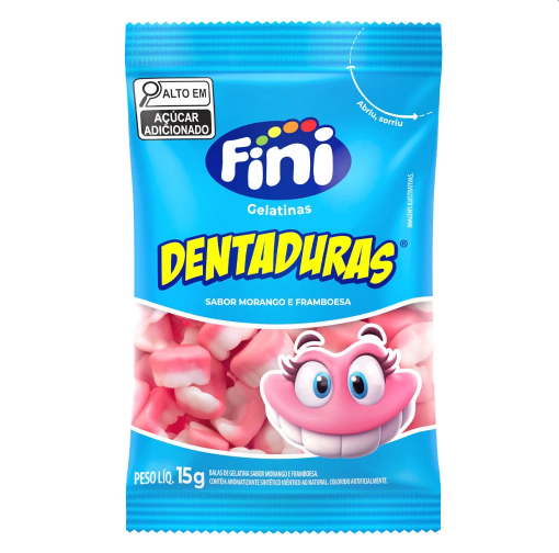 Dentadura Sabor Morango e Framboesa 15G - Fini