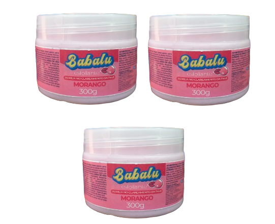 Kit c/3 Un - Esfoliante Clareador Babalu Morango 300G - Essência Da Mulher