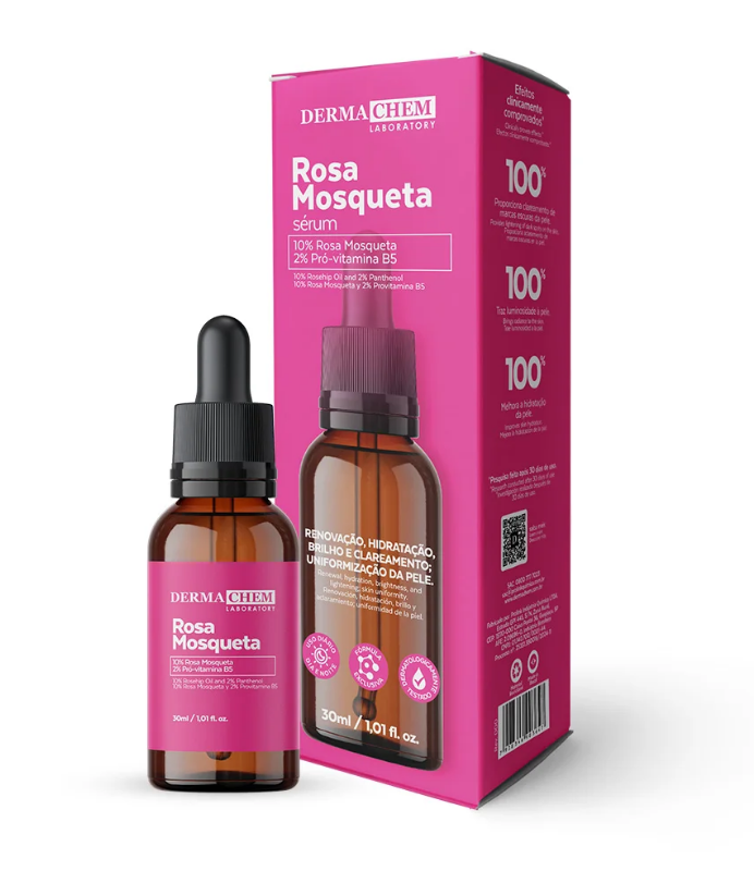 Kit C/ 3 - Sérum Rosa Mosqueta Derma Chem 30ml
