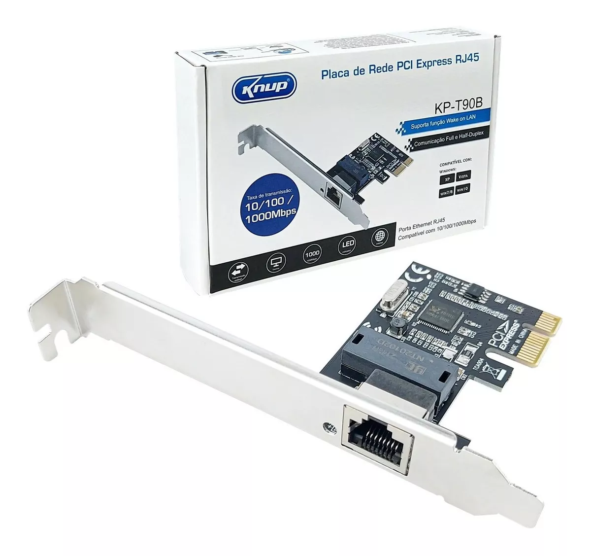 Placa De Rede Gigabit Lan Rj45 Pci Express 1000mbps Para Pc kp-t90b