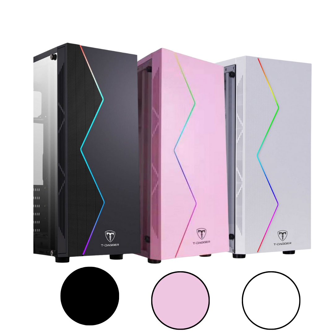 Gabinete Gamer T-dagger P03b Black Mid Tower Tgc-p03b opçao 3 cor