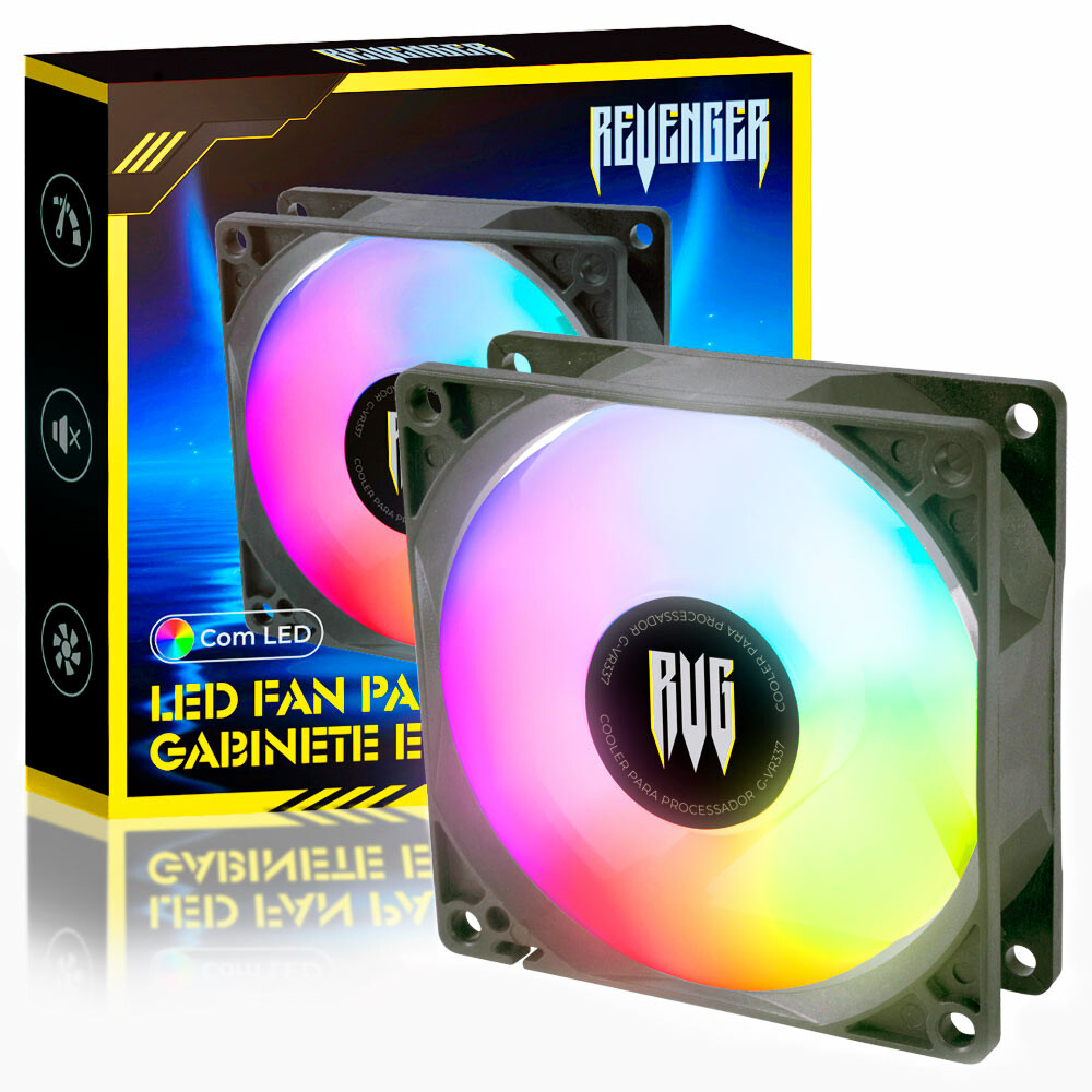 Fan 80cm rgb G-VR337 conexão Molex direto na fonte