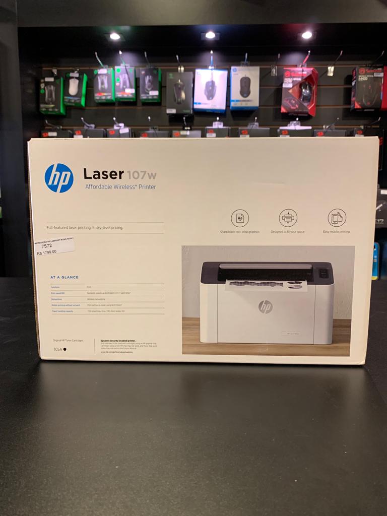 Impressora HP Laser 107W, Laser, Mono, 110V