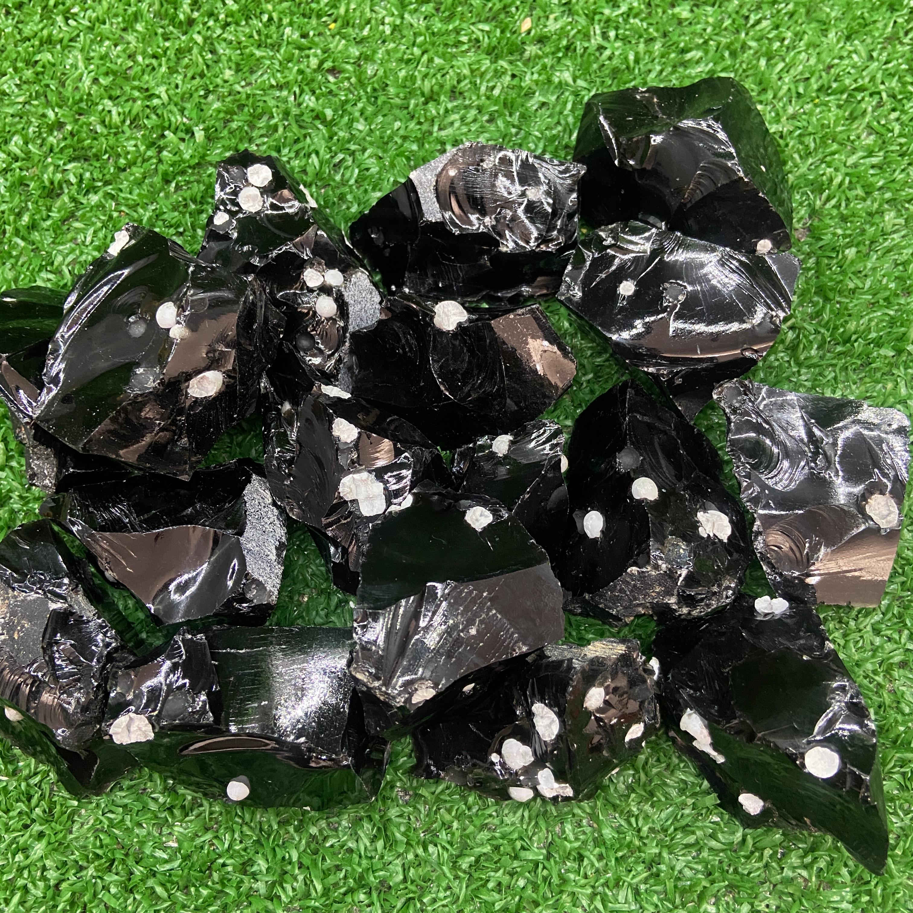 Pedra bruta Obsidiana Flocos de Neve - UN