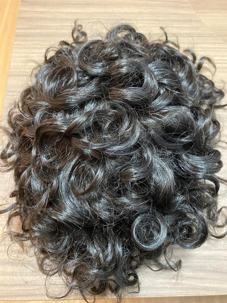 Prótese Capilar Híbrida cacheado médio #1B Nó dup #2c