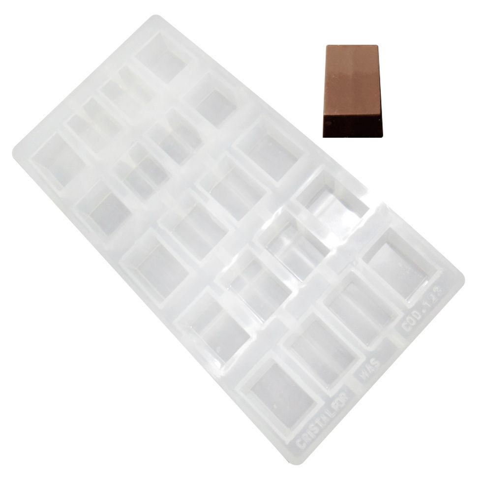 Forma de Chocolate em Polipropileno Tablete/Barra Bombom 10g - Cristal ...