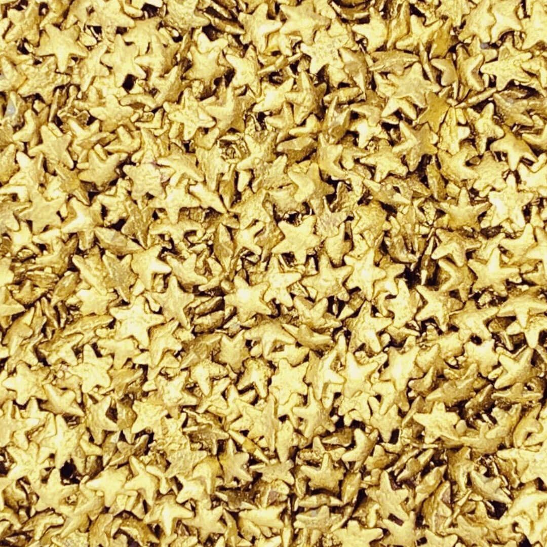 Confeito de Açúcar Confeitos Micro Estrelas Douradas (15g) - Jady Confeitos