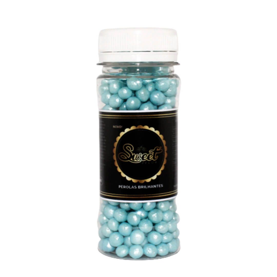 Confeito Pérolas Brilhantes Azul Bebê (50g) - Sweet Decor | BarraDoce