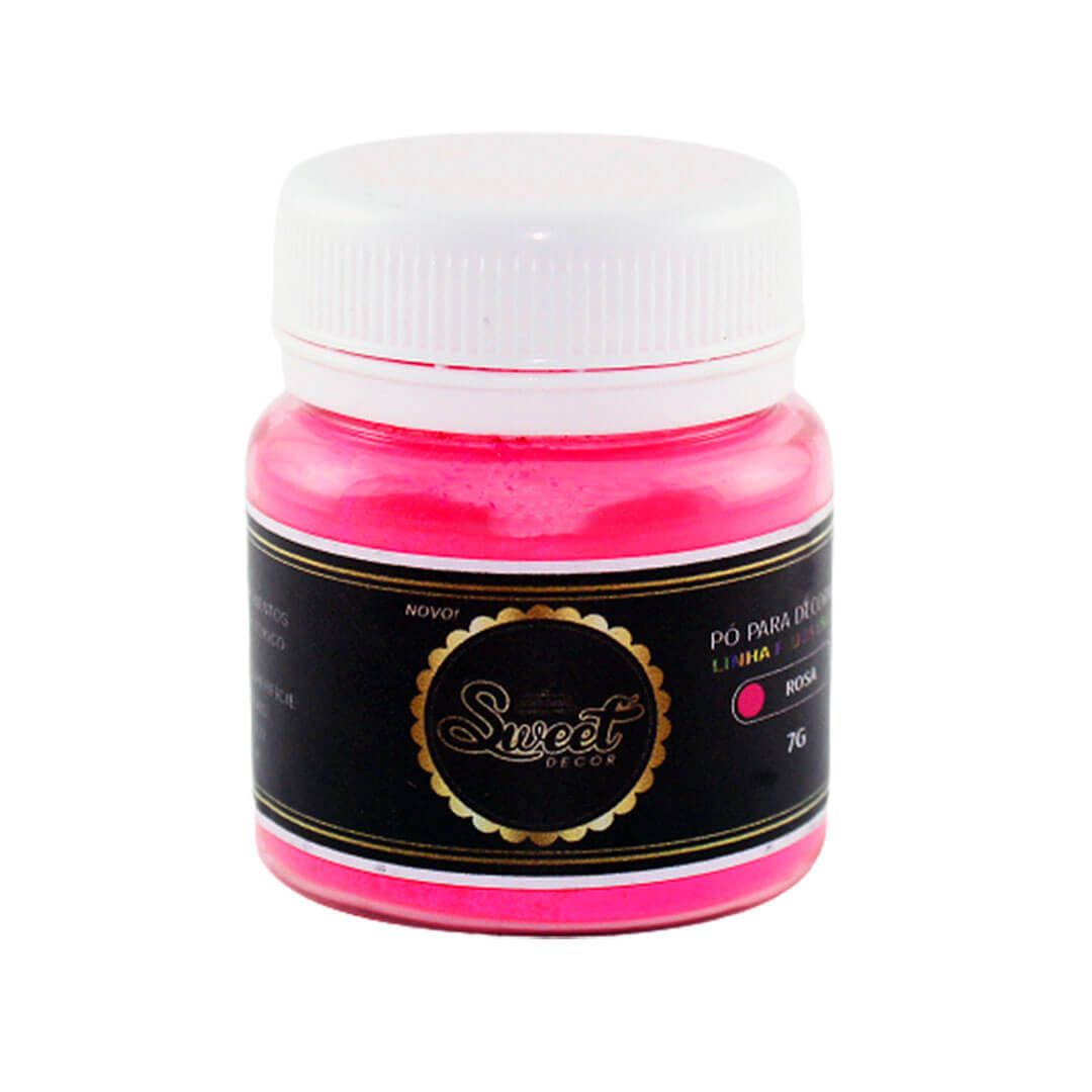 Pó para Decoração Fluorescente Rosa (7g) - Sweet Decor | BarraDoce