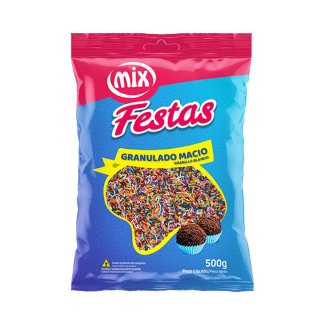 Granulado Macio Misto Colorido (500g) - Mix | BarraDoce