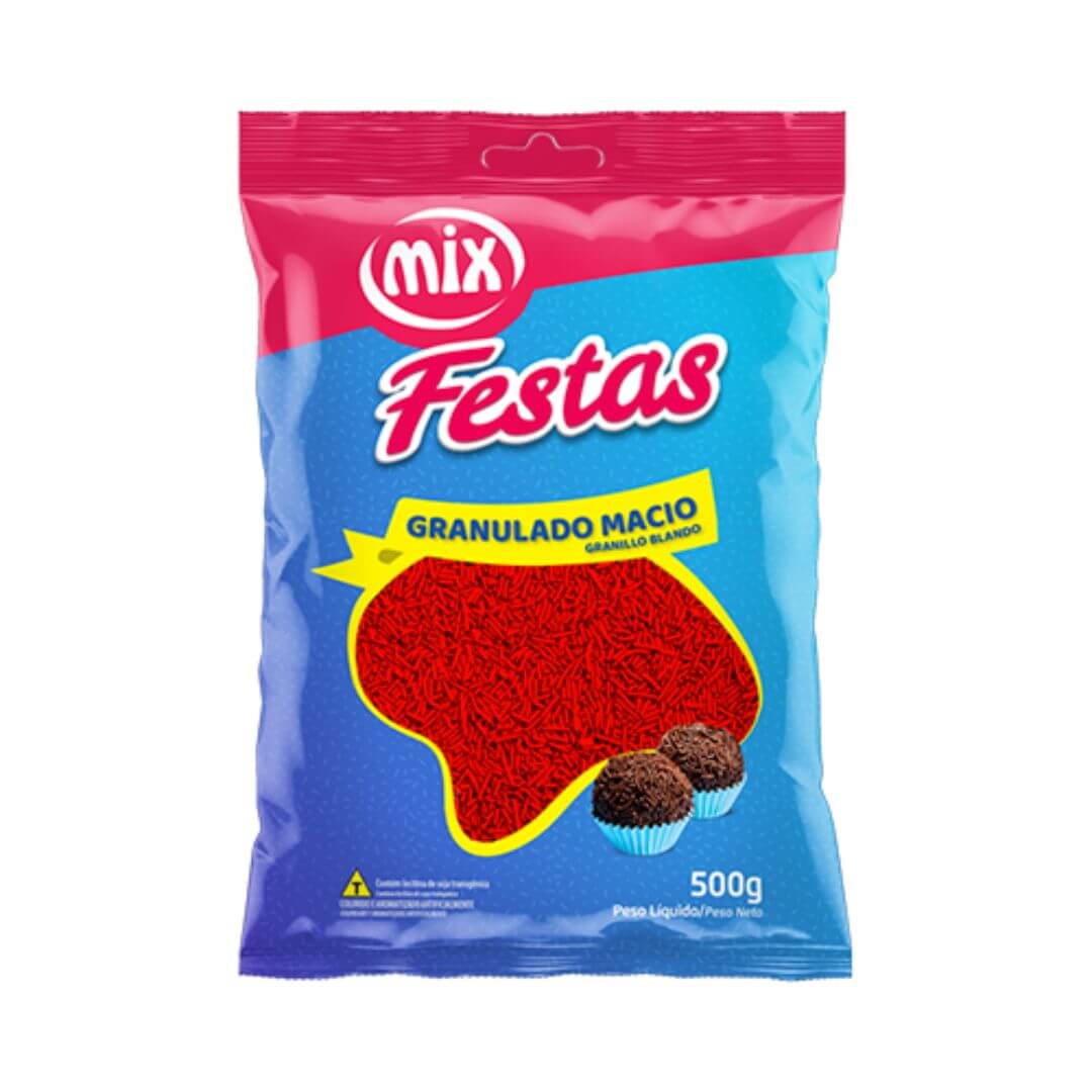Granulado Macio Vermelho (500g) - Mix | BarraDoce