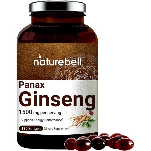 Raíz de Panax Ginseng, 1500 mg por Porção - NatureBell, 180 Cápsulas ...