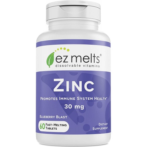 Vitamina de Zinco Sublingual para Suporte Imunológico, EZ Melts, 30 mg ...