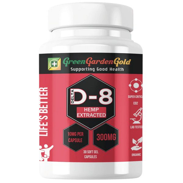 Delta-8 Cápsulas Soft Gel 300mg, 10mg Por Cápsula, 30 cápsulas