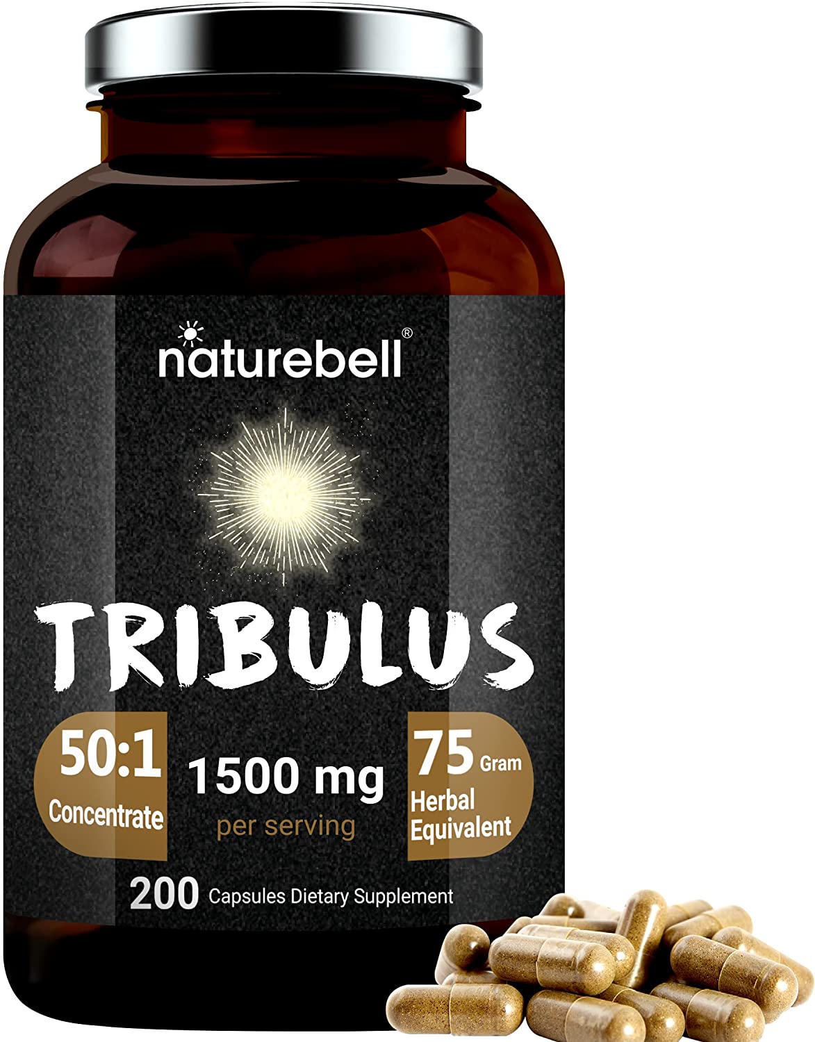 Tribulus Terrestris para homens e mulheres, Naturebell - 1500mg - 200 ...