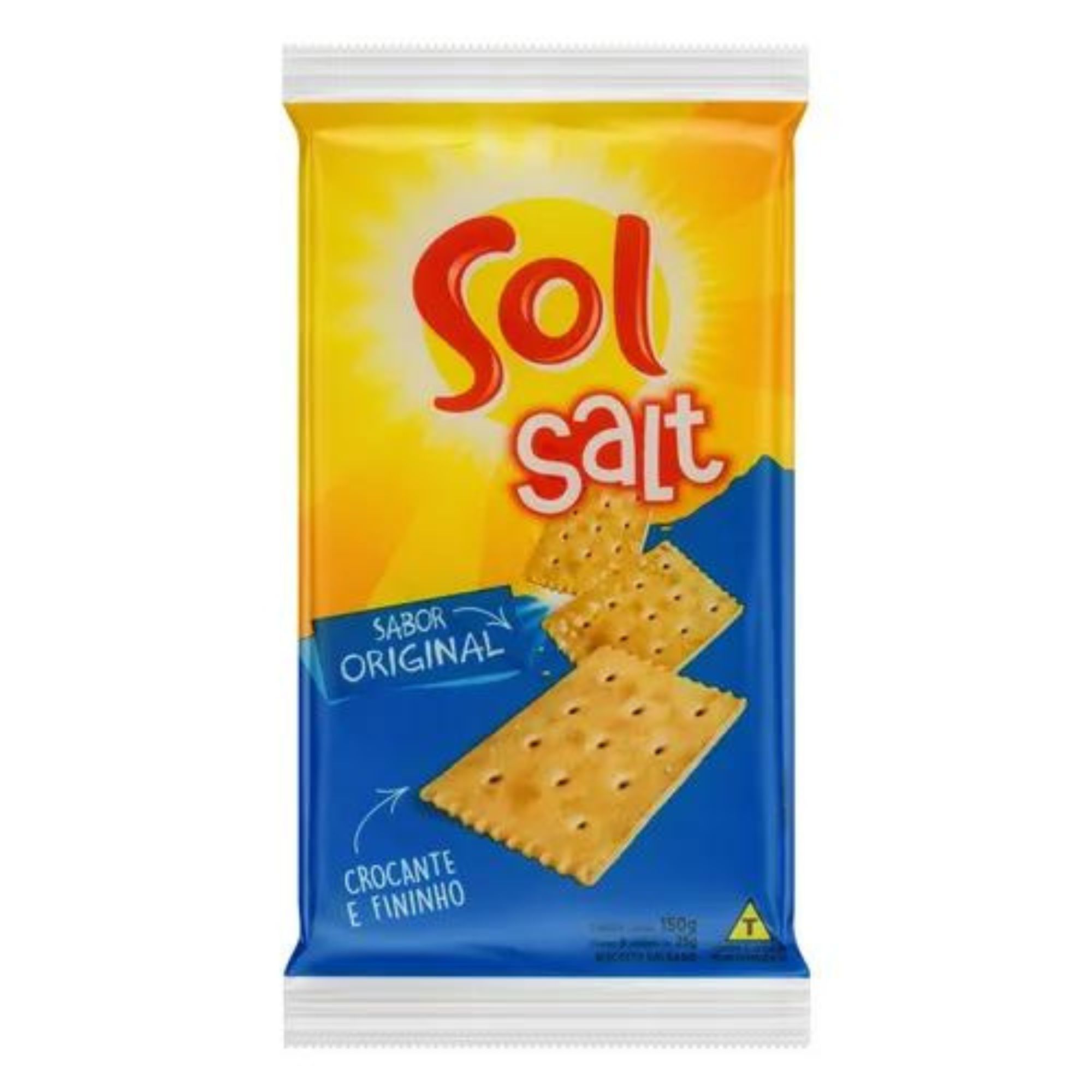 Biscoito Original Sol Salt Pacote 150g com 6 Unidades