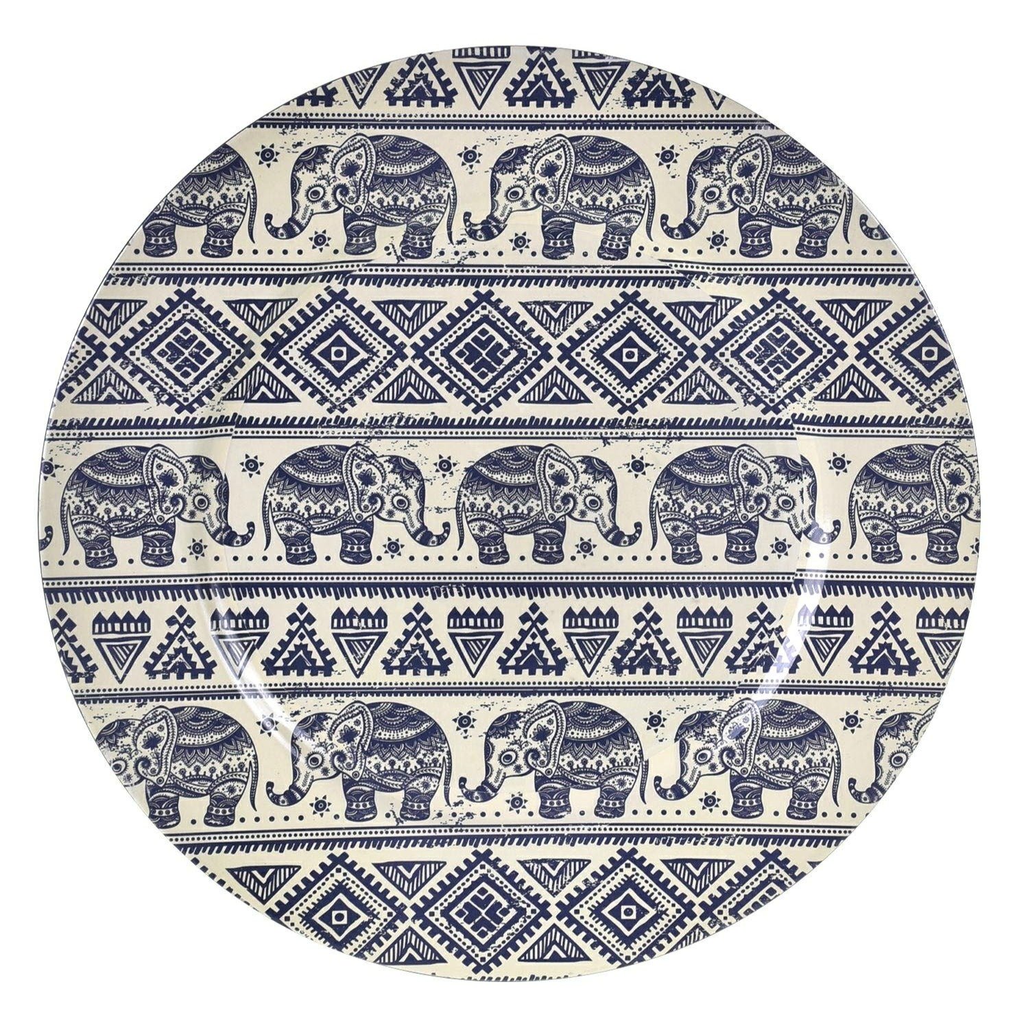 Sousplat Design Elefante Azul 33cm