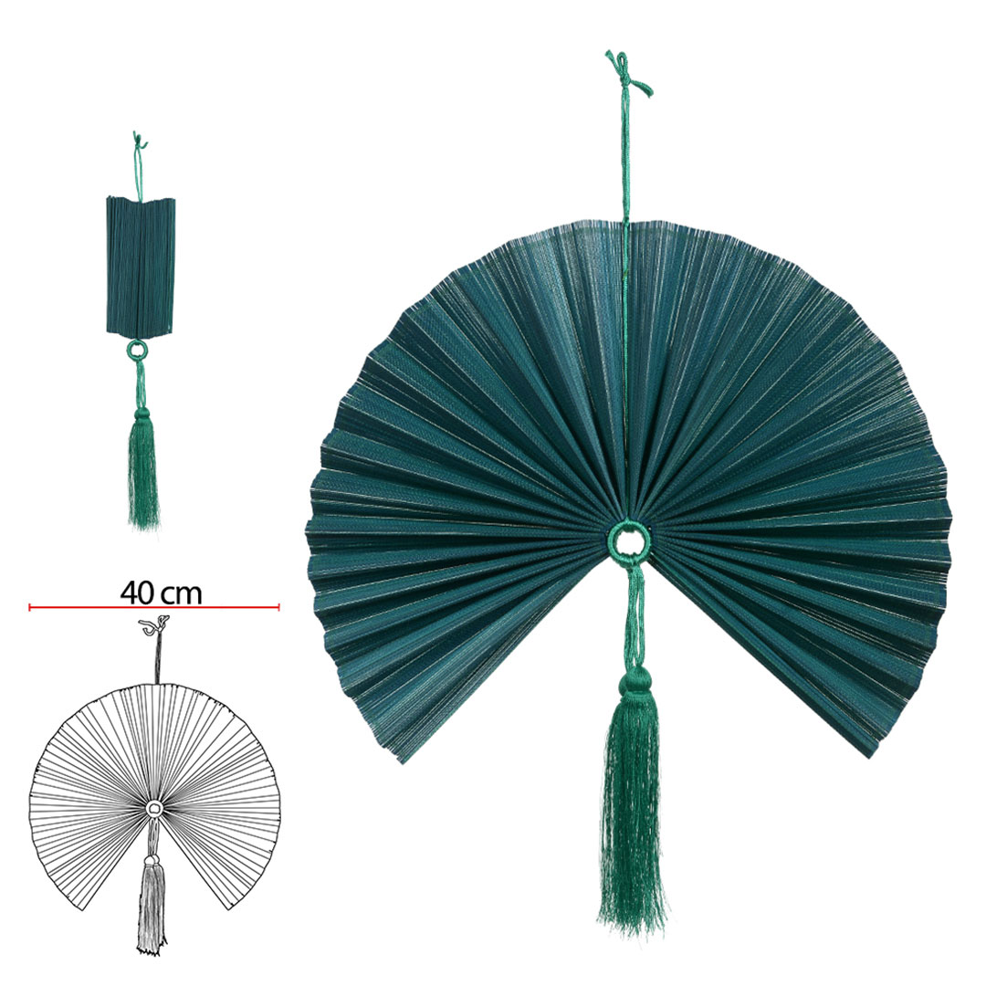 Leque Decorativo em Bambu Azul 40cm | Conexão Home