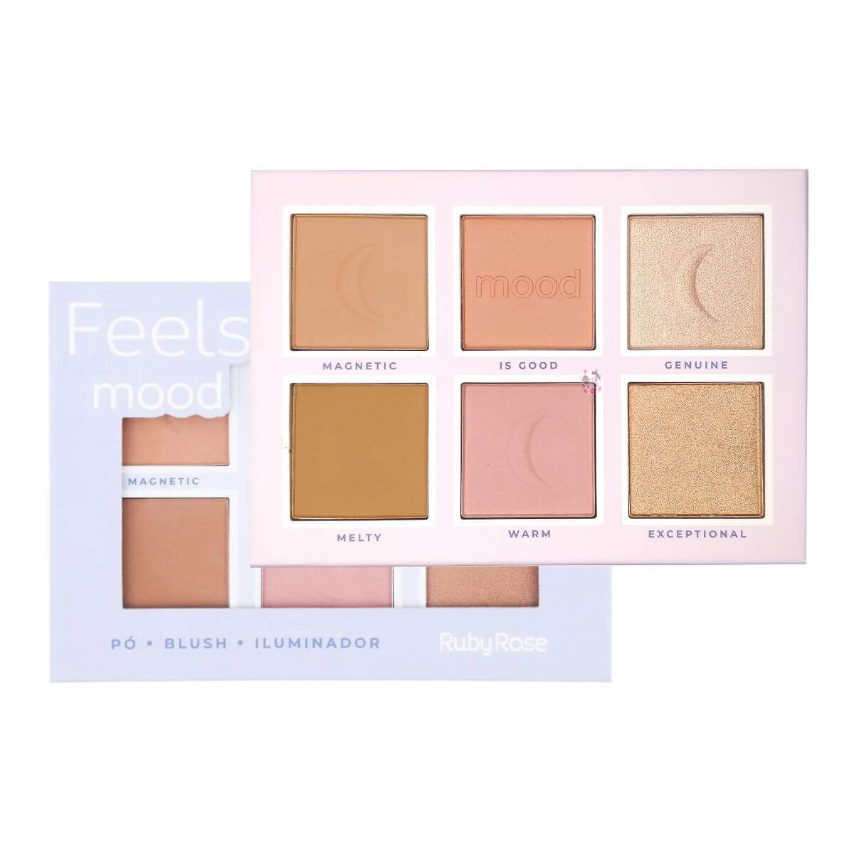 Paleta de Pó Blush e Iluminador Feels Mood Ruby Rose