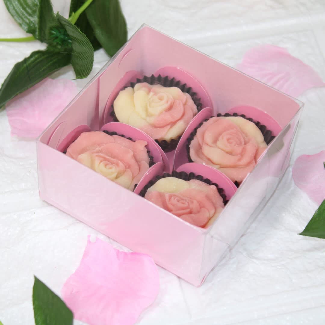 CAIXA ROSA PARA 4 DOCES OU LEMBRANCINHA | Pietro Embalagens