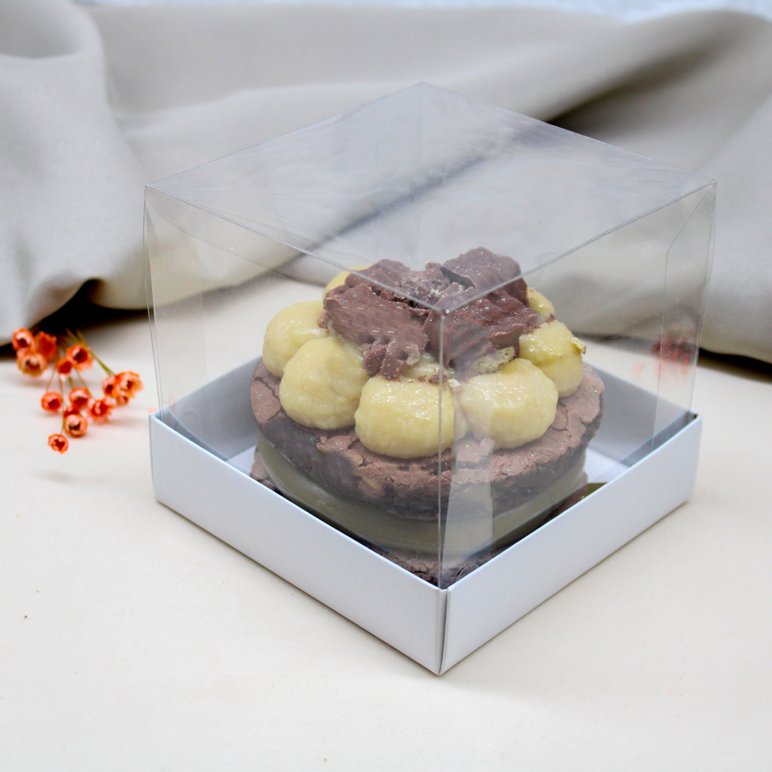 Caixa branca para mini bolo 11x11x10cm: acabamento premium e proteção ...