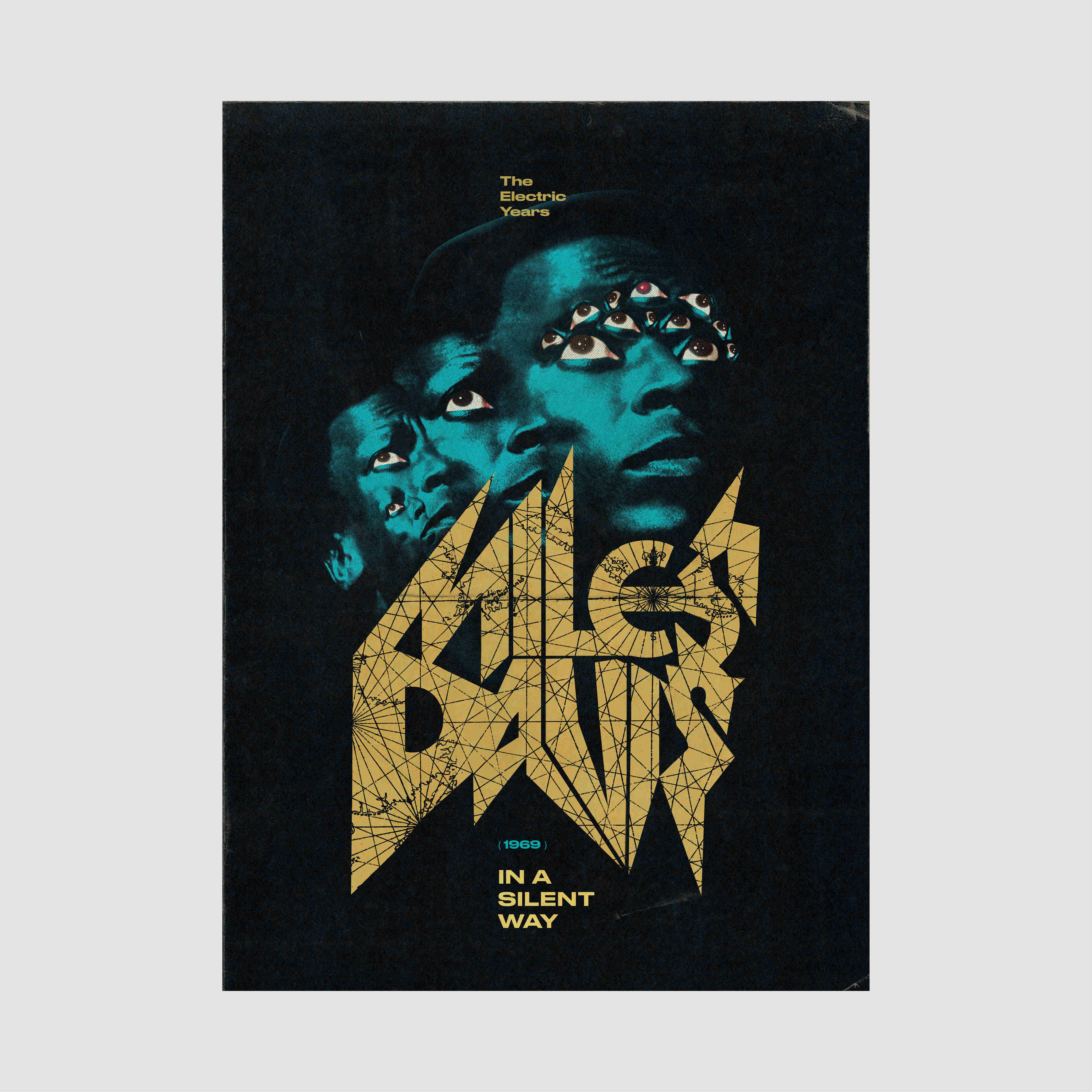 Poster Collab Vapor Discos + Gráfica Gorila: Miles Davis vs André Calvo